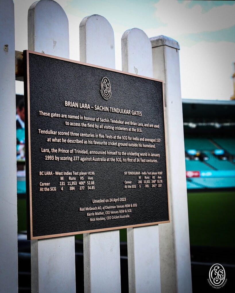 Gate Named After Sachin Tendulkar Unveiled At SCG To Commemorate His ...