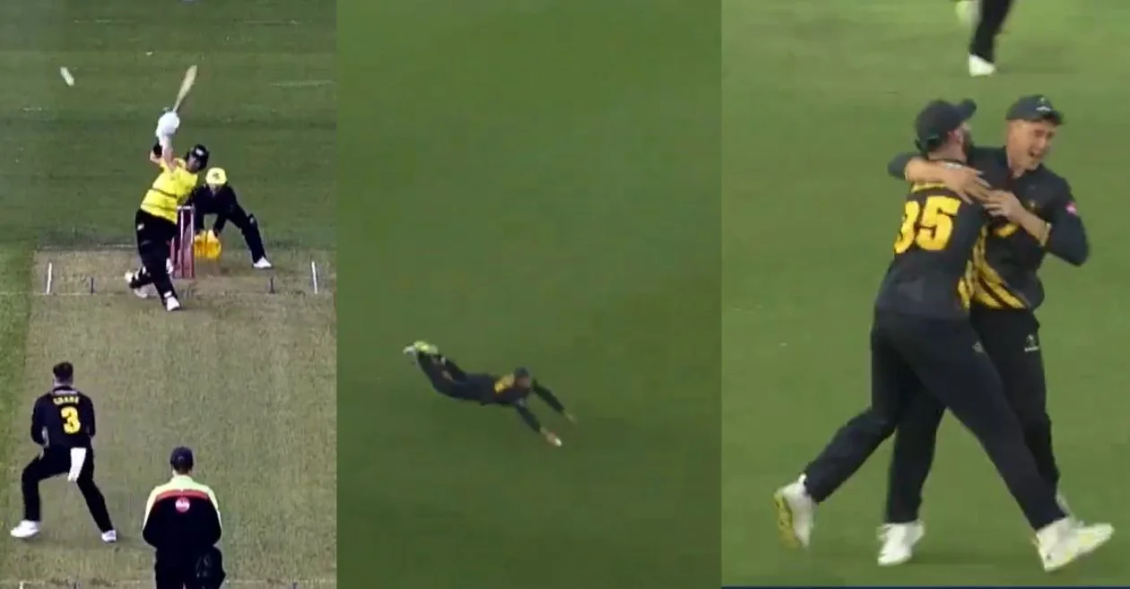 Watch- Marnus Labuschagne Takes A Stunning One-Handed Diving Catch In T20 Blast