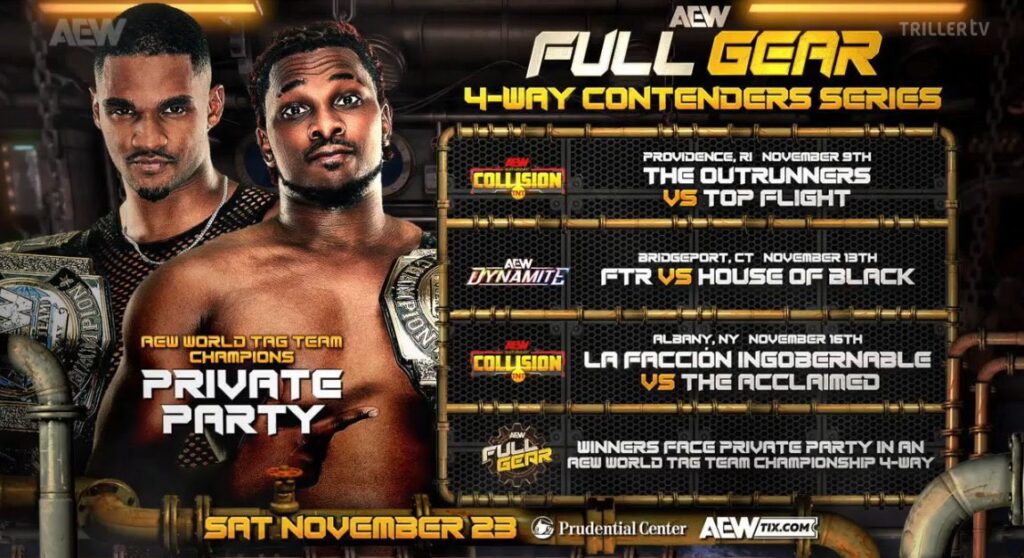 AEW Full Gear 2024: Four-Way Title Match Announced For PPV Show
